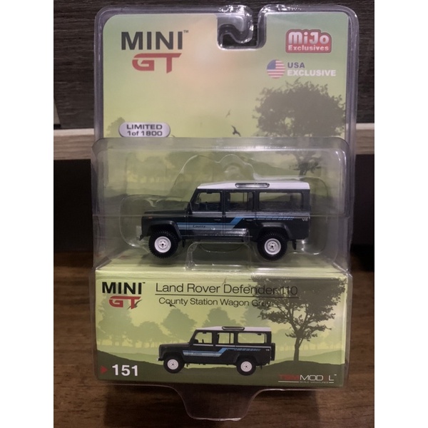 MINI GT No. 151 Land Rover Defender 110 County Station Wagon Grey Mijo ...