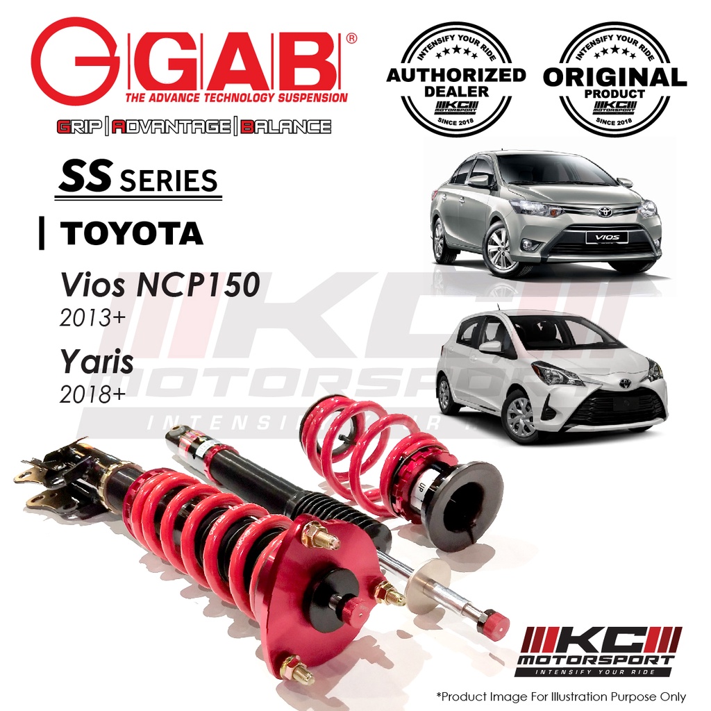 Toyota Vios NCP150 2013+ - GAB SS Series Fully Adjustable Suspension ...