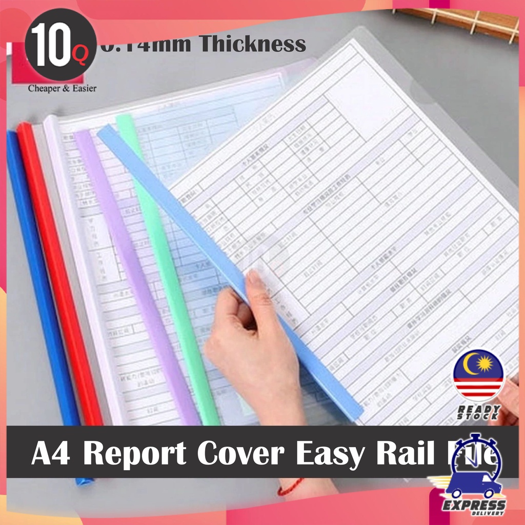 10Q A4 Sliding Report File Folder 0.14mm 70 sheets Paper Slide Grip ...