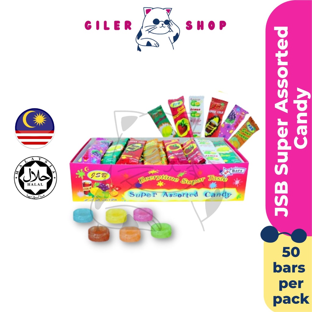 Super Assorted Candy JSB 50 packs x 6g Sweets Candies Fruit Mix Flavour | Shopee Malaysia