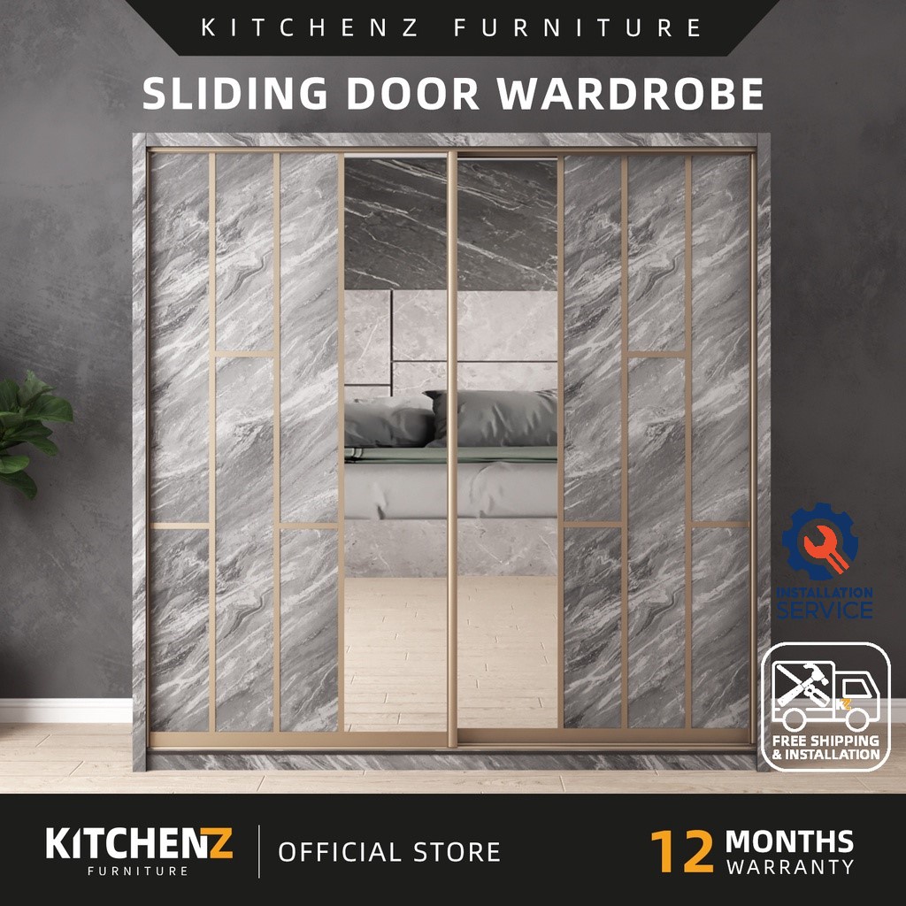 [FREE Shipping & FREE Installation] KitchenZ Sliding Doors Wardrobe ...