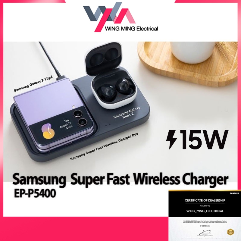 Samsung Super Fast Wireless Charger Duo (15W ) ( EP-P5400 ) (WITHOUT CHARGER) for Samsung Galaxy ...