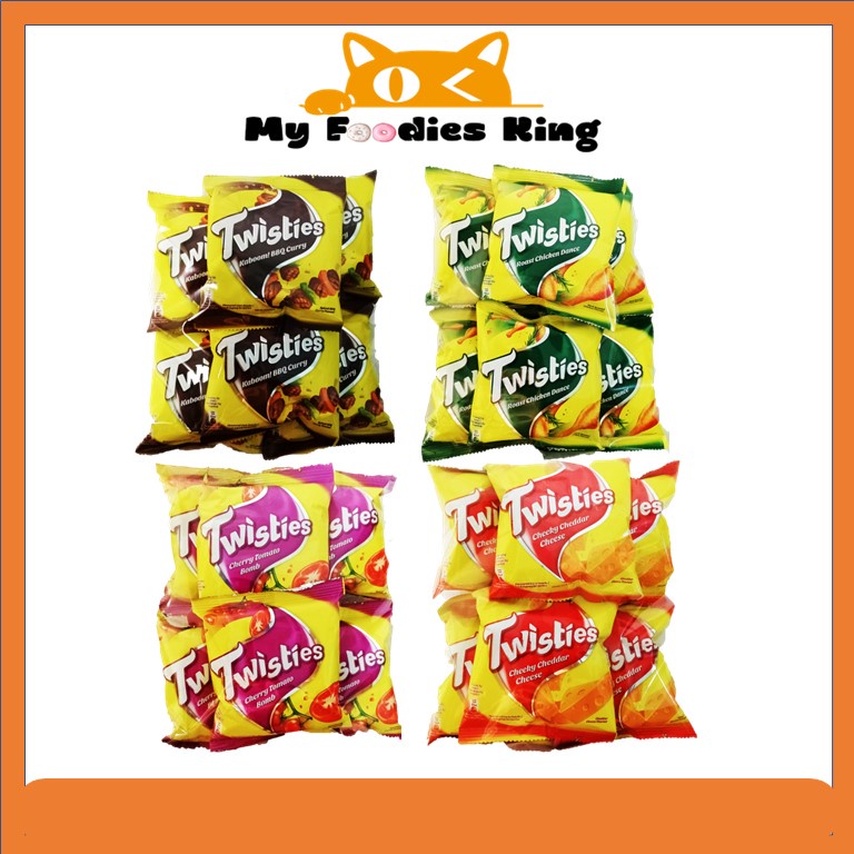 Twisties 15g x 6pkt snacks Cherry tomato / Cheeky cheddar / BBQ curry ...
