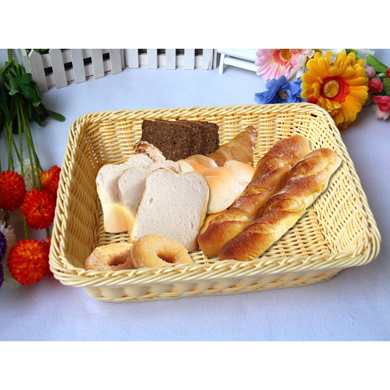 Synthetic Rattan Bread Basket, Rattan Storage Basket, Fruit Basket ...