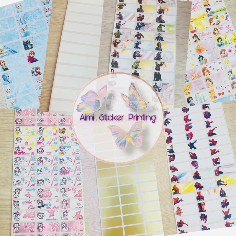 Sticker Nama WATERPROOF/Sticker Label Product/Cartoon Cantik | Shopee ...