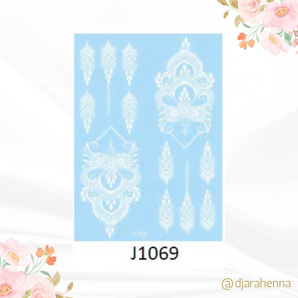 (Malaysia Stock) Henna Instant White/ Lace Tattoo Stickers Waterproof ...