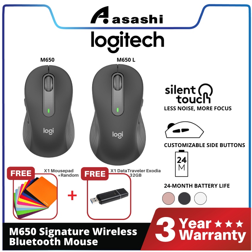 Logitech M650 K650 Signature Wireless Bluetooth Multi Device