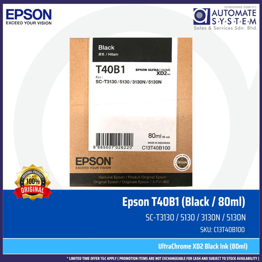 EPSON T40B Ink Cartridges | SureColor SC T-3130 / 5130 / 3130N / 5130N | T Series | Shopee Malaysia