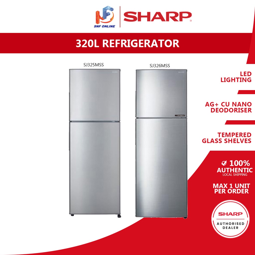 Sharp Fridge Refrigerator (320 L) SJ325MSS SJ326MSS | Shopee Malaysia