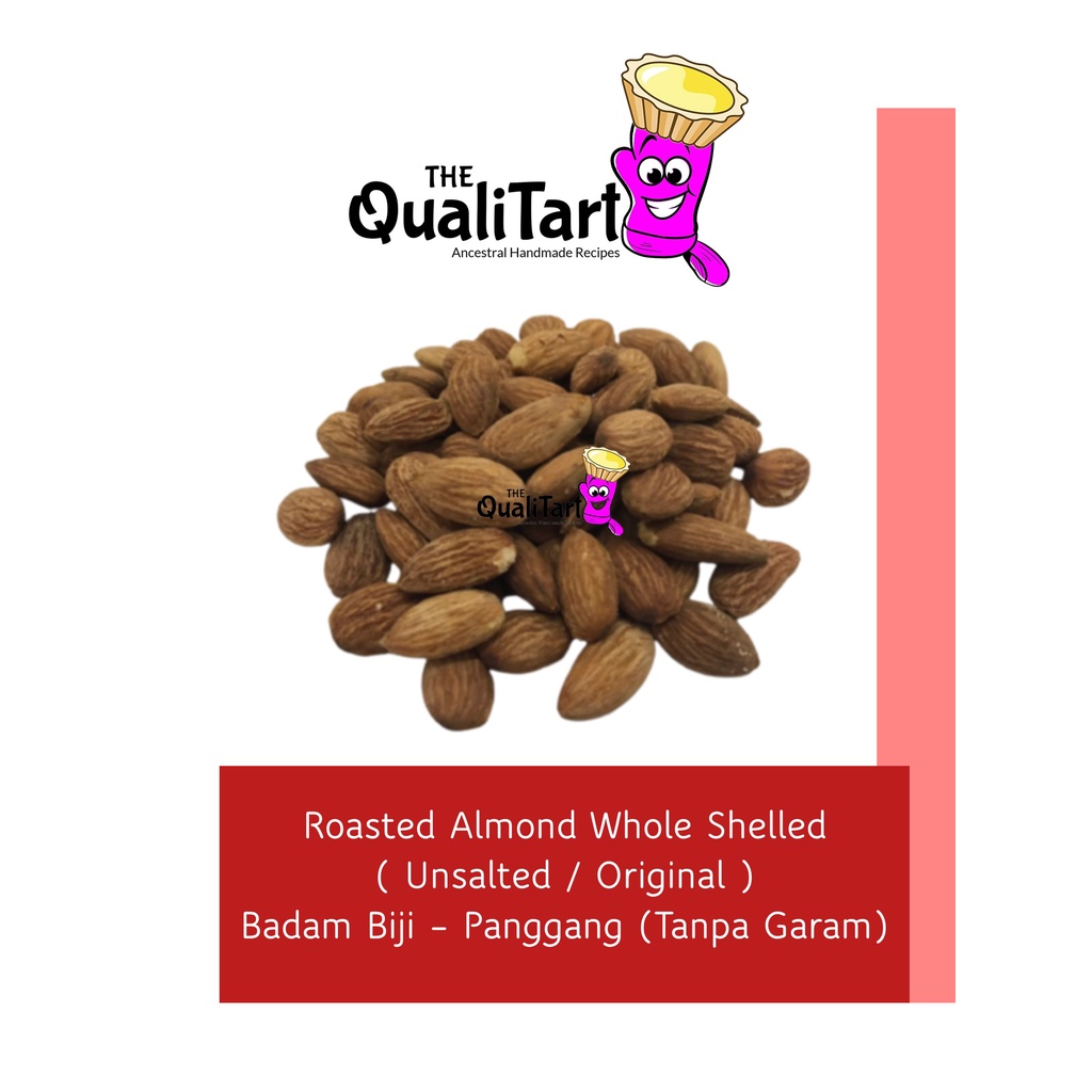 Roasted Almond Unsalted Kacang Badam Panggang Tanpa Garam Kekacang ...