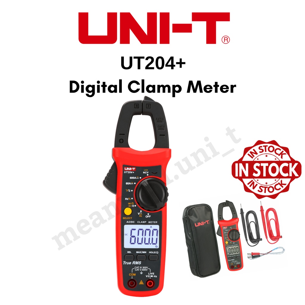 UNI-T UT204+ Digital Clamp Meter True RMS Capacitance Temperature -40 ...