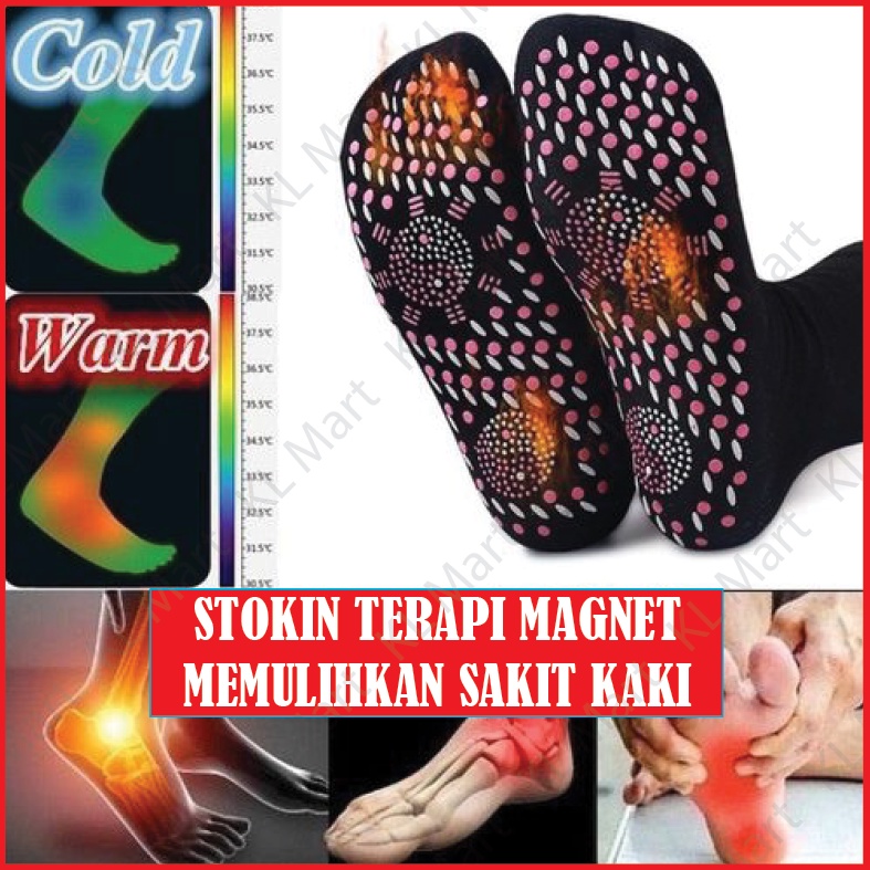 Self-Heating Health Care Socks Stokin Terapi Urut Sakit Kaki Bengkak ...