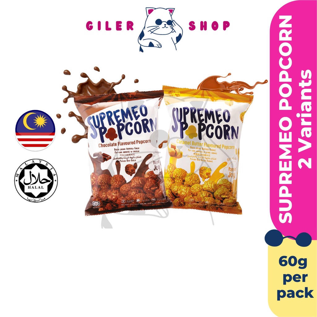 SUPREMEO Popcorn Chocolate Flavour Caramel Butter Flavour 60g per pack ...