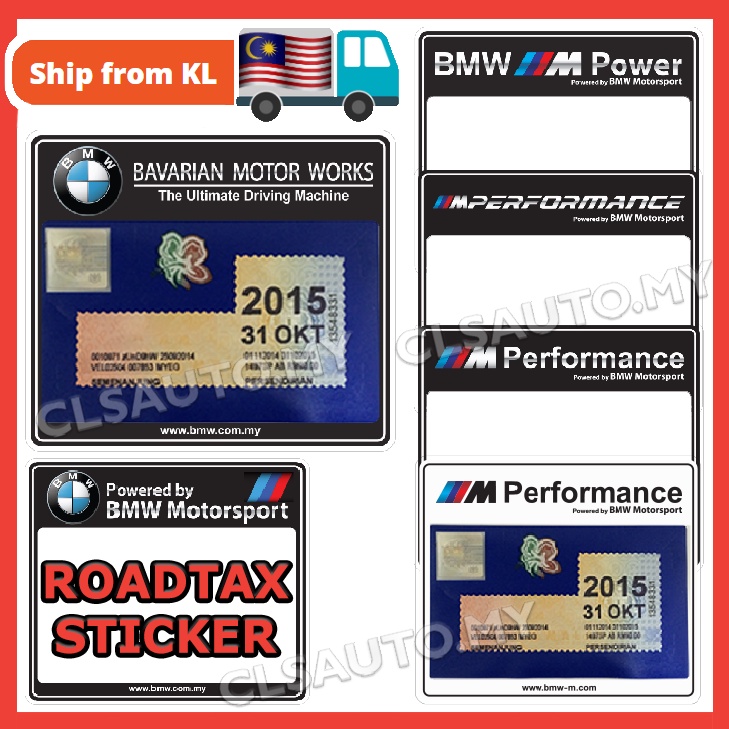 Road Tax Sticker / RoadTax Kereta Decal Road Tax M3 Power Performance ...