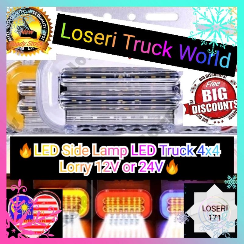 Loseri PREMIUM LED Side Lamp LED Truck 4x4 Lorry 12V or 24V Double ...