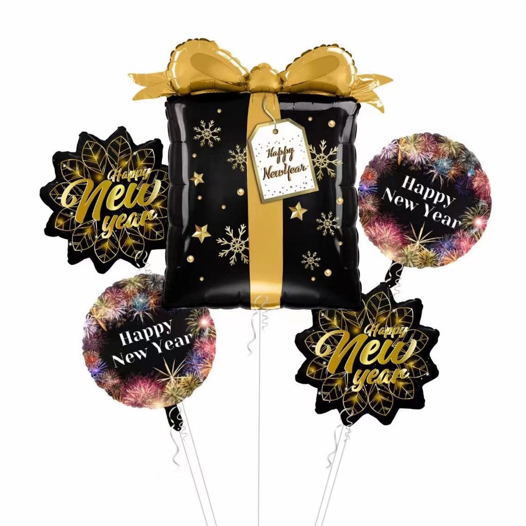 Foil Balloons HAPPY NEW YEAR Gift Set | Happy New Year Balloon Gift SET ...
