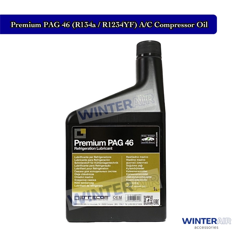 1 Litre) Premium PAG 46 R134a / R1234yf Air Cond Compressor Oil ...