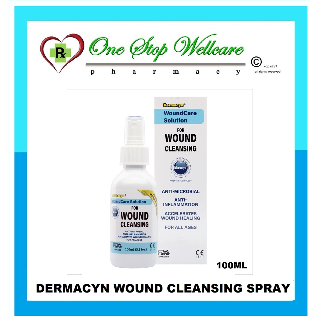 DERMACYN SEMBURAN PENCUCI LUKA / WOUND CLEANSING SPRAY 100ML (EXP:08/ ...