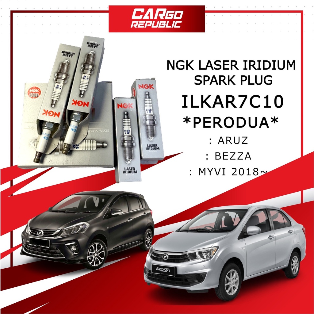 Perodua Aruz Bezza Myvi 2018~ ILKAR7C10 NGK Laser Iridium Spark Plug ...