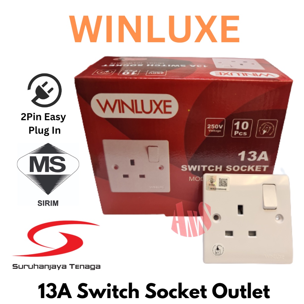 1 Unit WINLUXE 13Amp 1Gang Single Bakelite Switch Socket Outlet Power ...