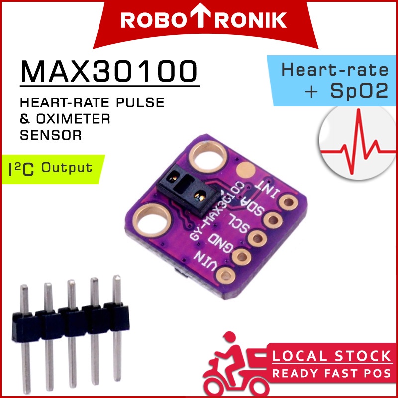 Heart-Rate Pulse Sensor & Oximeter MAX30100 MAX30102 compatible Arduino Raspberry STM32 | Shopee ...