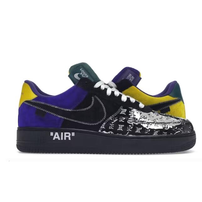 NK AF1 Low cut ,LOUIS V By Virgil , Black Metallic Silver low cut sheos ...