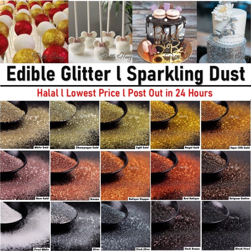 [Petite Houz] Cake Glitter Blink Deco Gold Brown SIlver Disco Dust Cake ...
