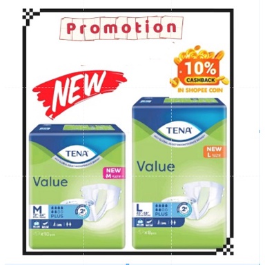 TENA VALUE ADULT DIAPERS M10'S/L8'S/XL8'S(1 PACK) | Shopee Malaysia
