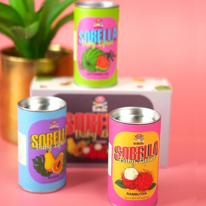 (NEW) Sobella Baby Liptint 2022 Rambutan Watermelon Papaya 100% ori HQ ...