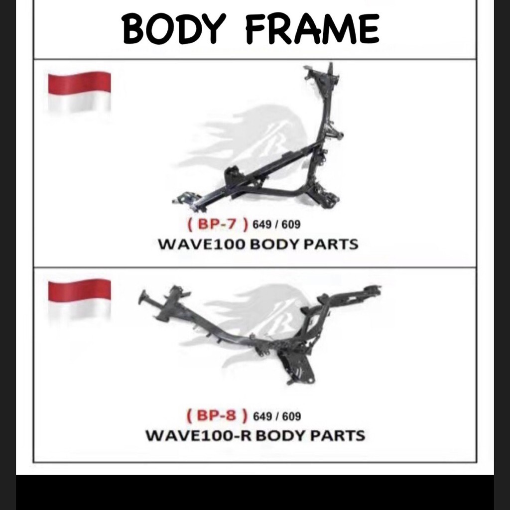 HONDA WAVE100 WAVE100R BODY FRAME (BLACK) // WAVE100 WAVE100-R CHASIS ...