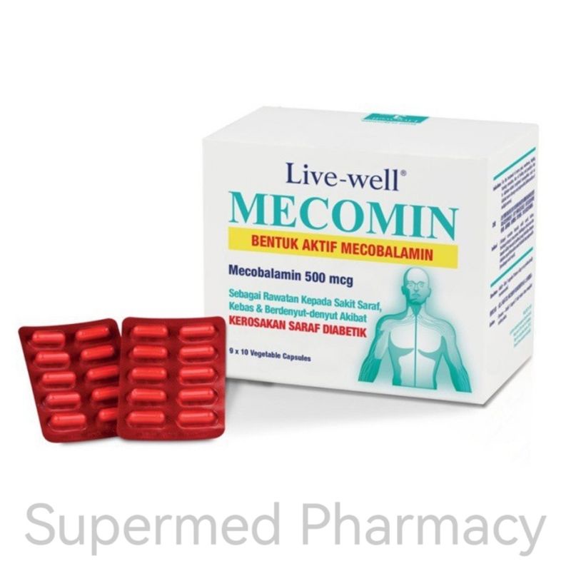 Live-Well Mecomin (The Active Form Mecobalamin-Mecobalamin 500mcg ...