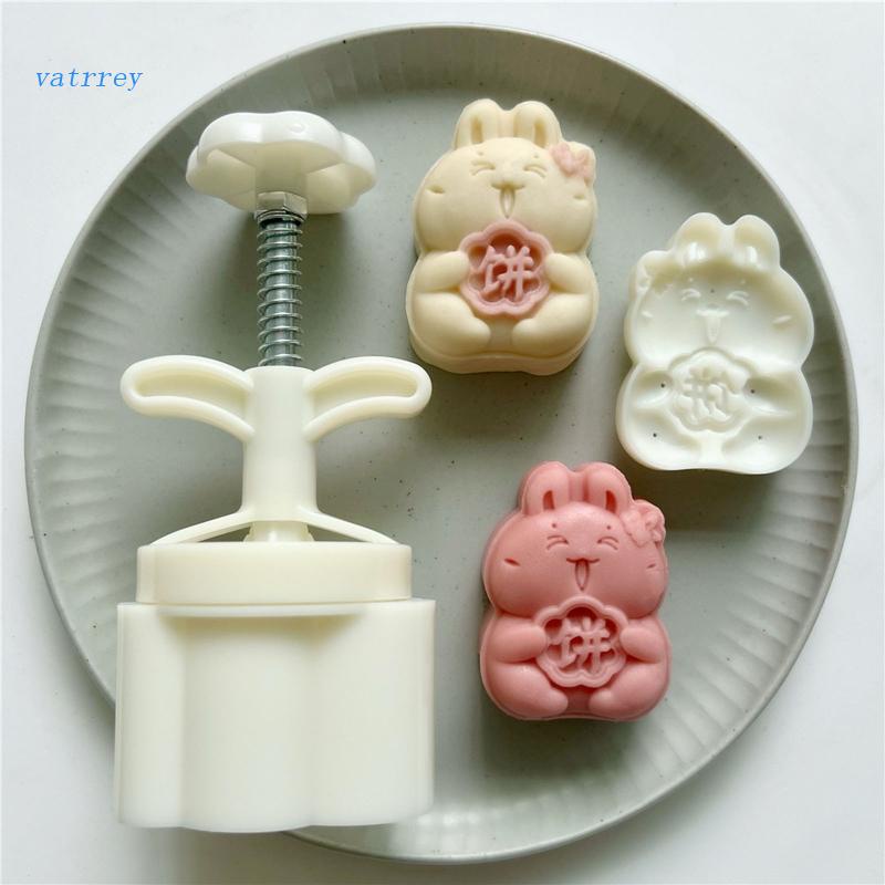 VA Plastic Material Mooncake Mold Cute Rabbit Shape Stamps Moon Cake ...