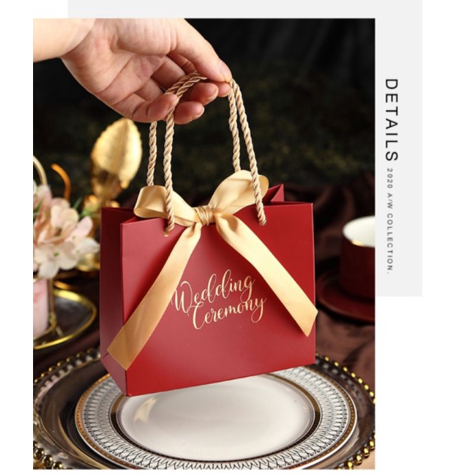GIFTHUB | ROXEL BIG VIP Ribbon Bag Box With String Doorgift Kahwin ...