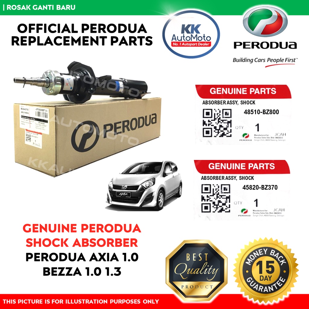Perodua Axia Bezza 1.0 1.3 Sepasang Pair Genuine Proganti Front Shock ...