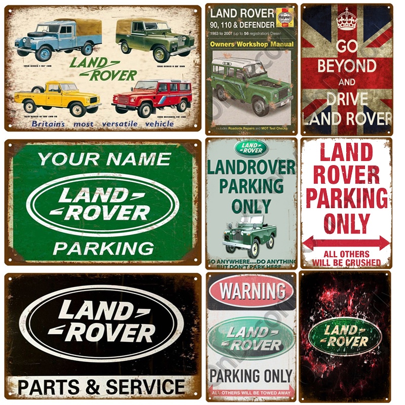 Land Car Rover Plaque Metal Plate Vintage Pin Up Wall Signs Decor Bar ...