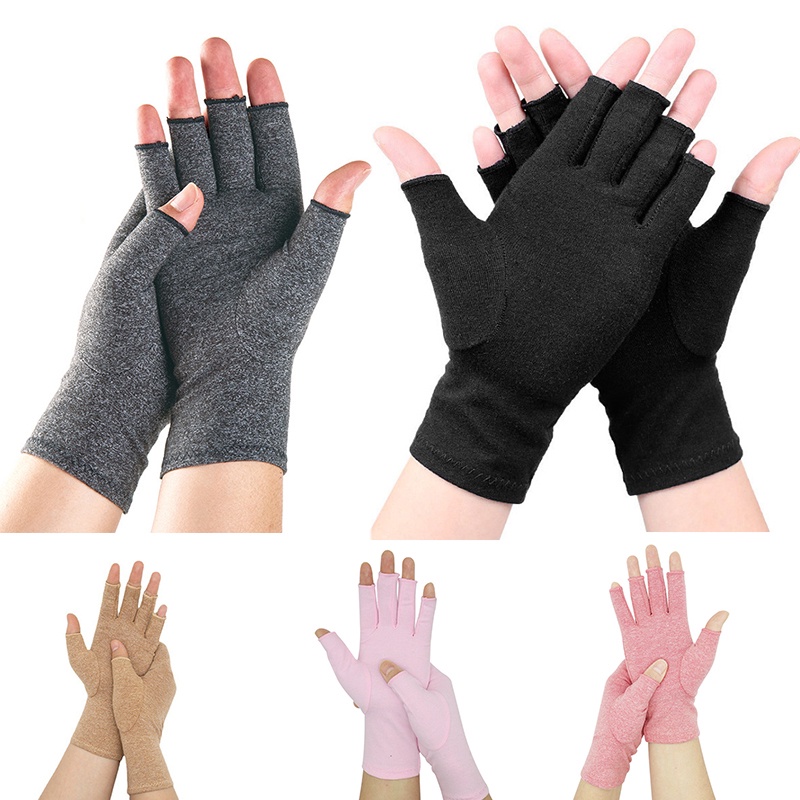 Compression Gloves Fingerless Support Pain Relief Anti Arthritis ...