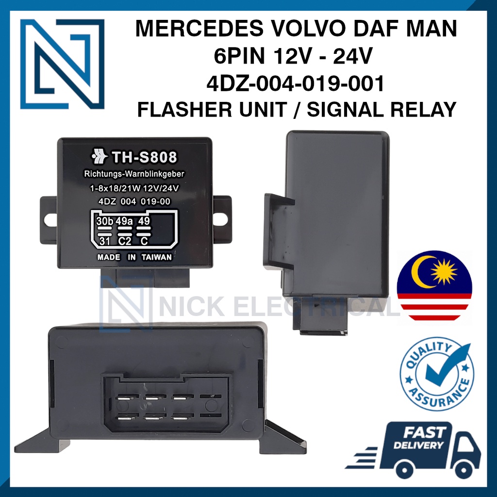 TH-S808 MERCEDES VOLVO DAF MAN Truck 6PIN 12V / 24V Flasher Unit ...