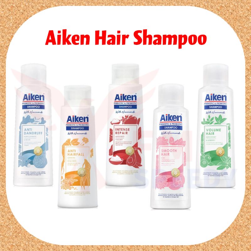 AIKEN Prebiotic & Probiotic Shampoo Anti Hairfall/ Anti Dandruff/Smooth ...