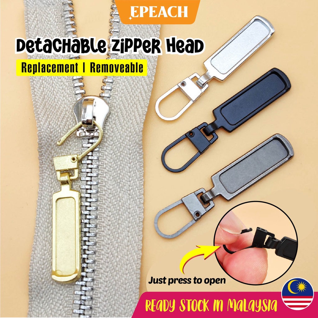 epeach Kepala Zip Detachable Removable Zipper Zip Head Puller Tab ...