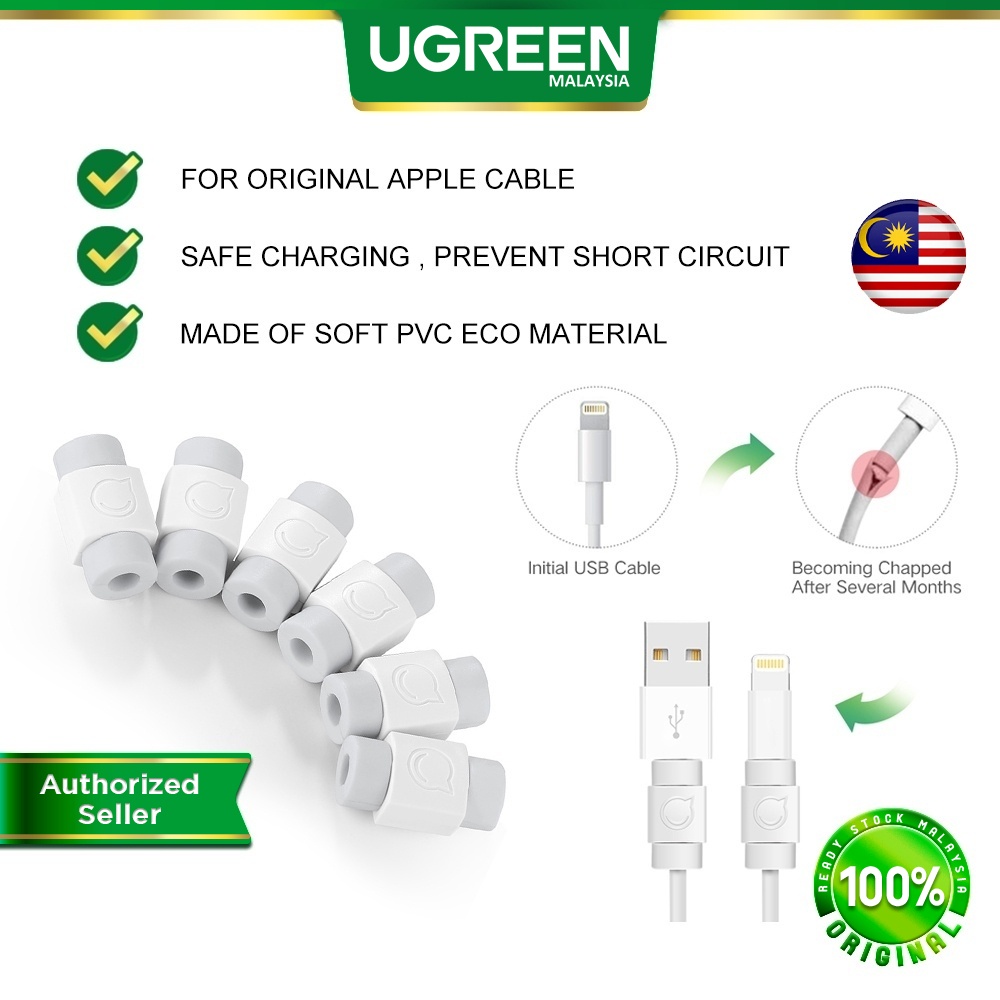 UGREEN Cable Protector for Original Apple Lightning Cable MFi 6pcs Cord Charging Clip Protective ...