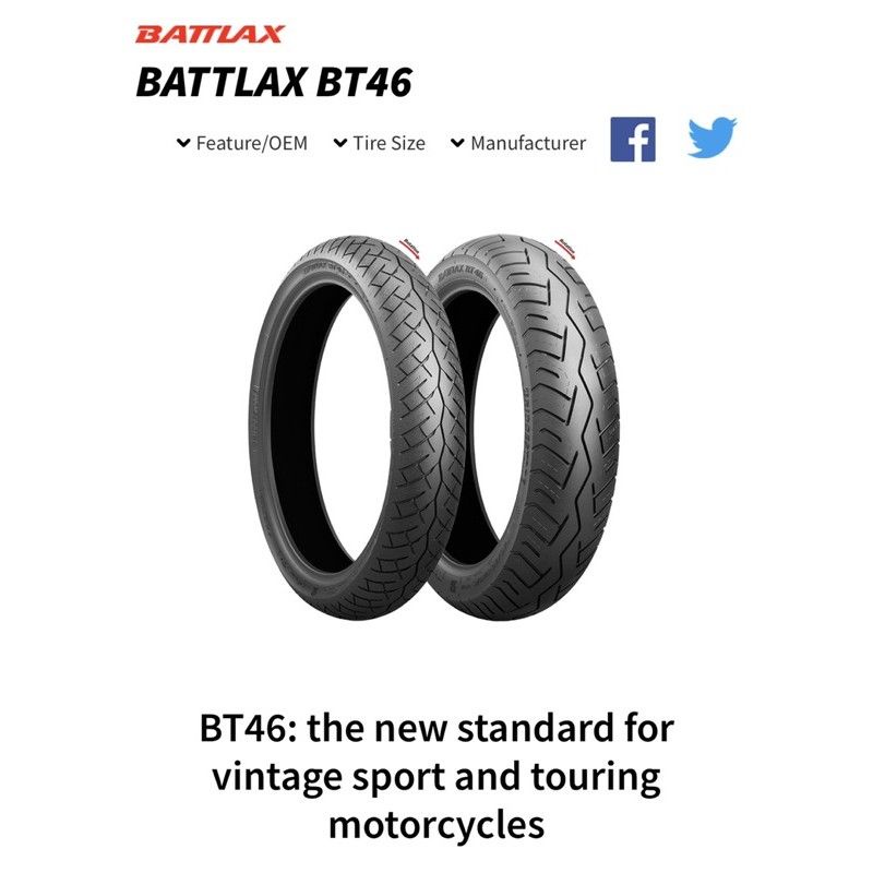 Tyre Tayar Bridgestone Battlax BT46 100/90~110/90~110/80~120/90~120/80 ...