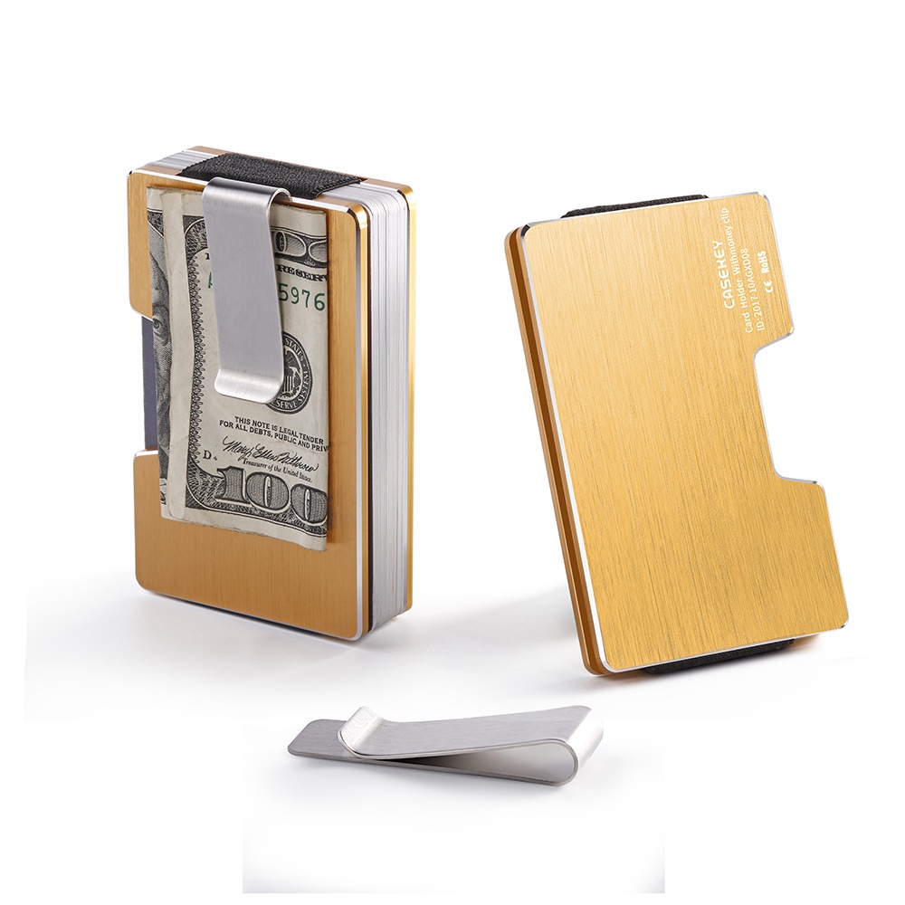 Men Aluminum Alloy Card Wallet Ultra -thin Money Clip RFID Blocking ...