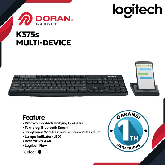 Logitech K375s Multi Device Wireless Combo Keyboard Keyboard 1 Year