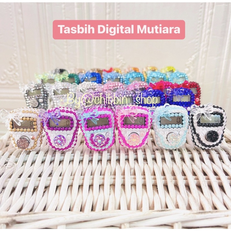 Transparent Ribbon Pearl Digital Tasbih/Swarovski Digital Tasbih ...