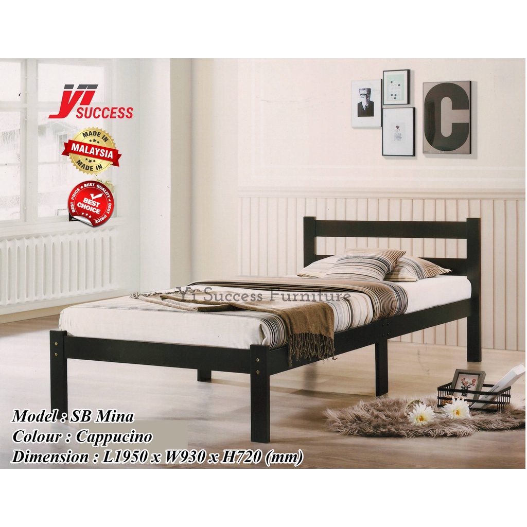 Yi Success Potter Wooden Single Bed Frame / Quality Single Bed / Katil ...