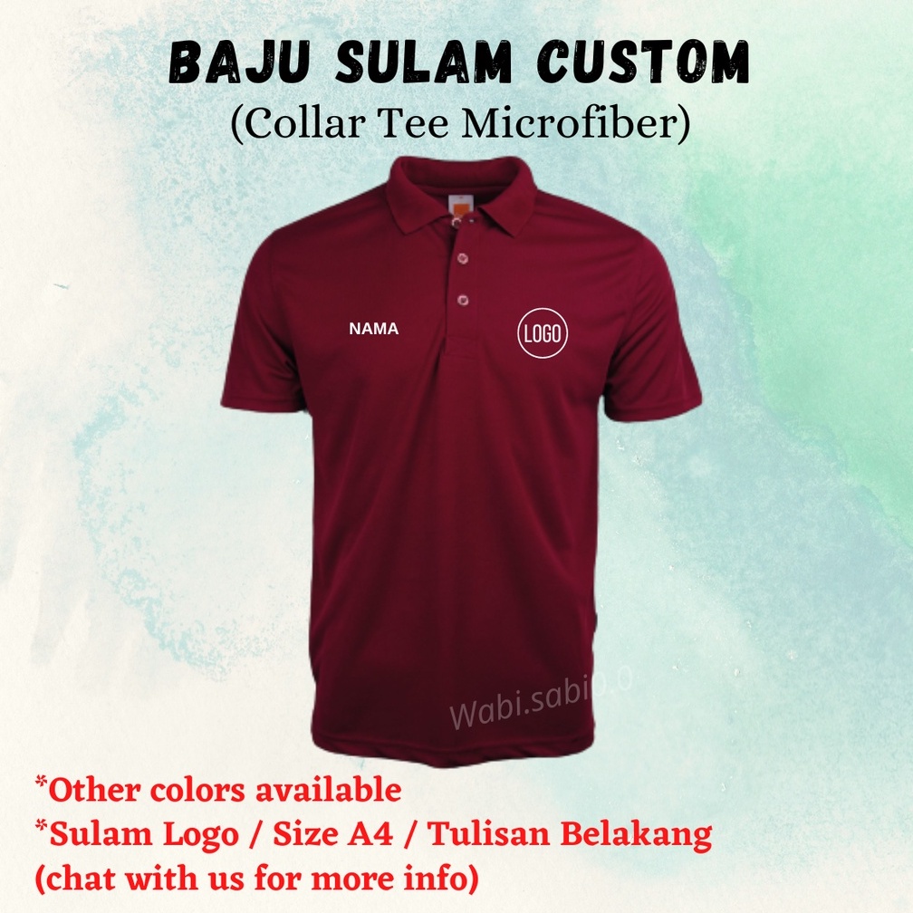 Custom SULAM Nama+Logo Microfiber Quick Dry Collar Tshirt jersey ...