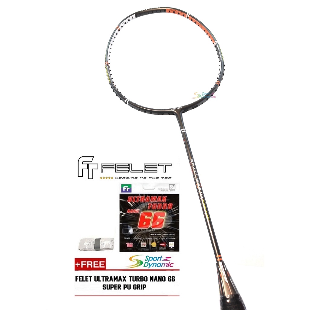 FELET BRAWLERS 02 BADMINTON RACKET ( FREE FELET ULTRAMAX TURBO NANO 66 ...