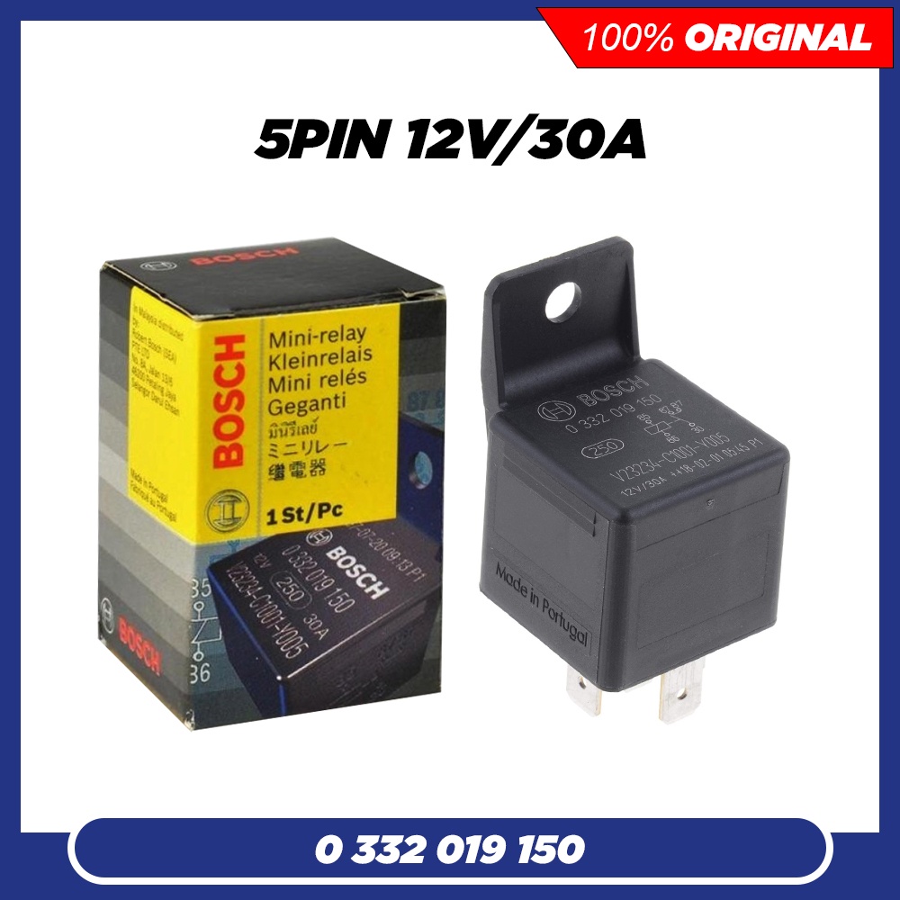 BOSCH UNIVERSAL RELAY 5PIN 12V/30A (0 332 019 150) | Shopee Malaysia