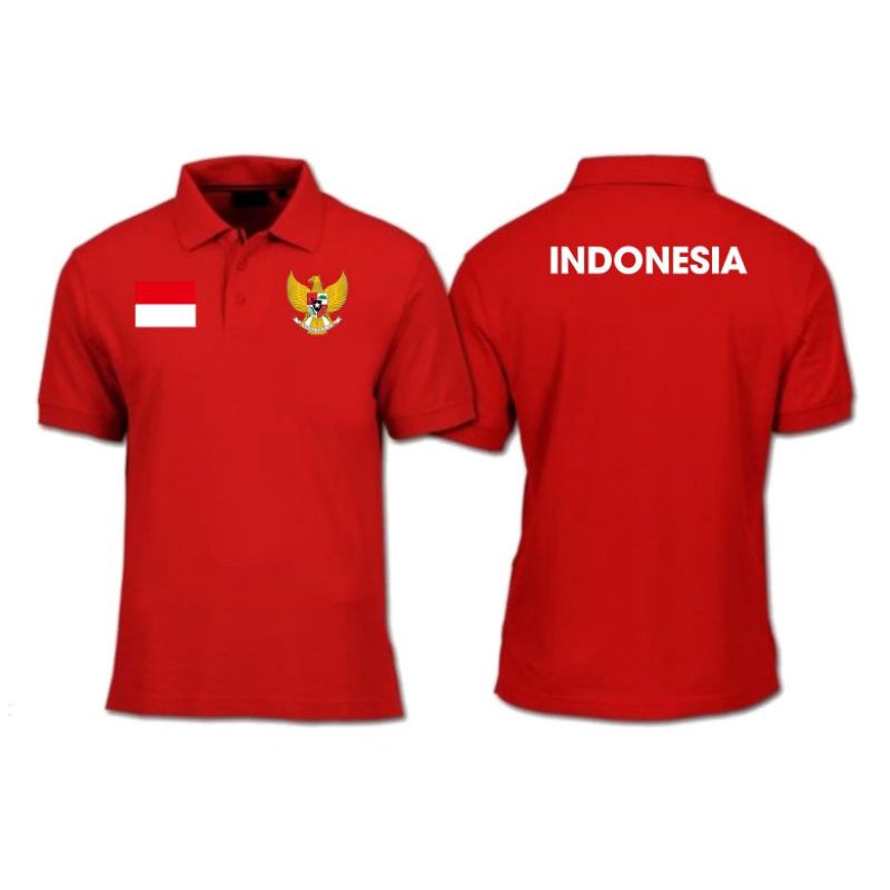 INDONESIAN NATIONAL TEAM POLO CLOTHES FRONT BACK LOGO POLO T-SHIRT ...