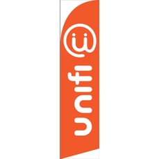 UNIFI beach flag/wind flag 1/2 side print full set with cross base ...
